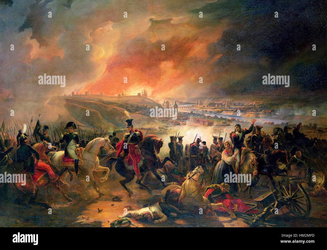 The 'Battle of Smolensk 1812' painting captures the intense conflict ...