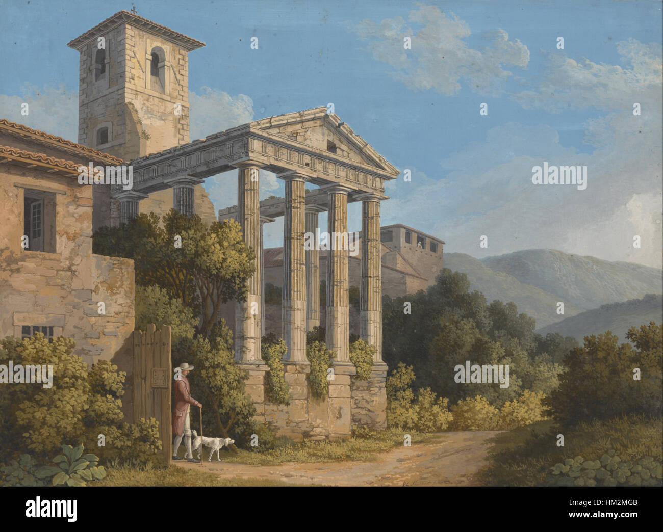 This oil painting by Jakob Philipp Hackert depicts the Temple of ...
