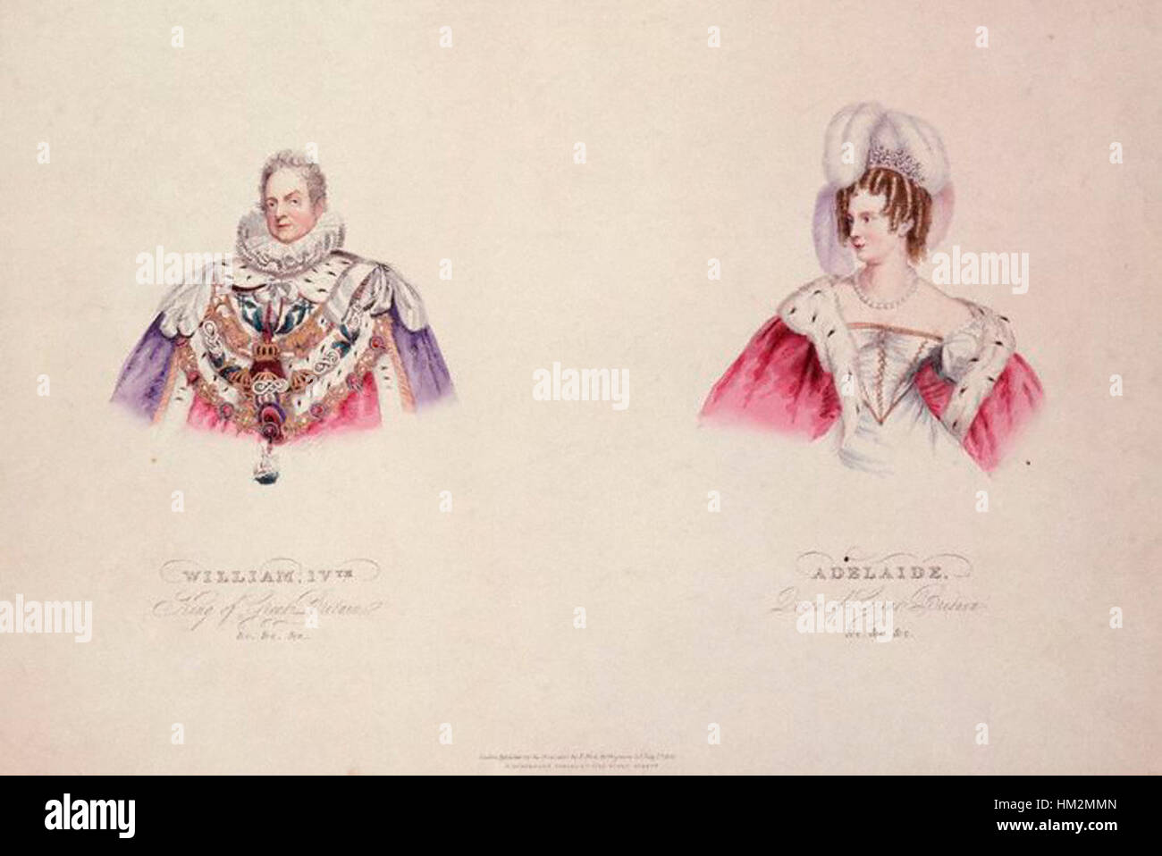 This 1830 painting depicts King William IV and Adelaide Amelia Louisa ...