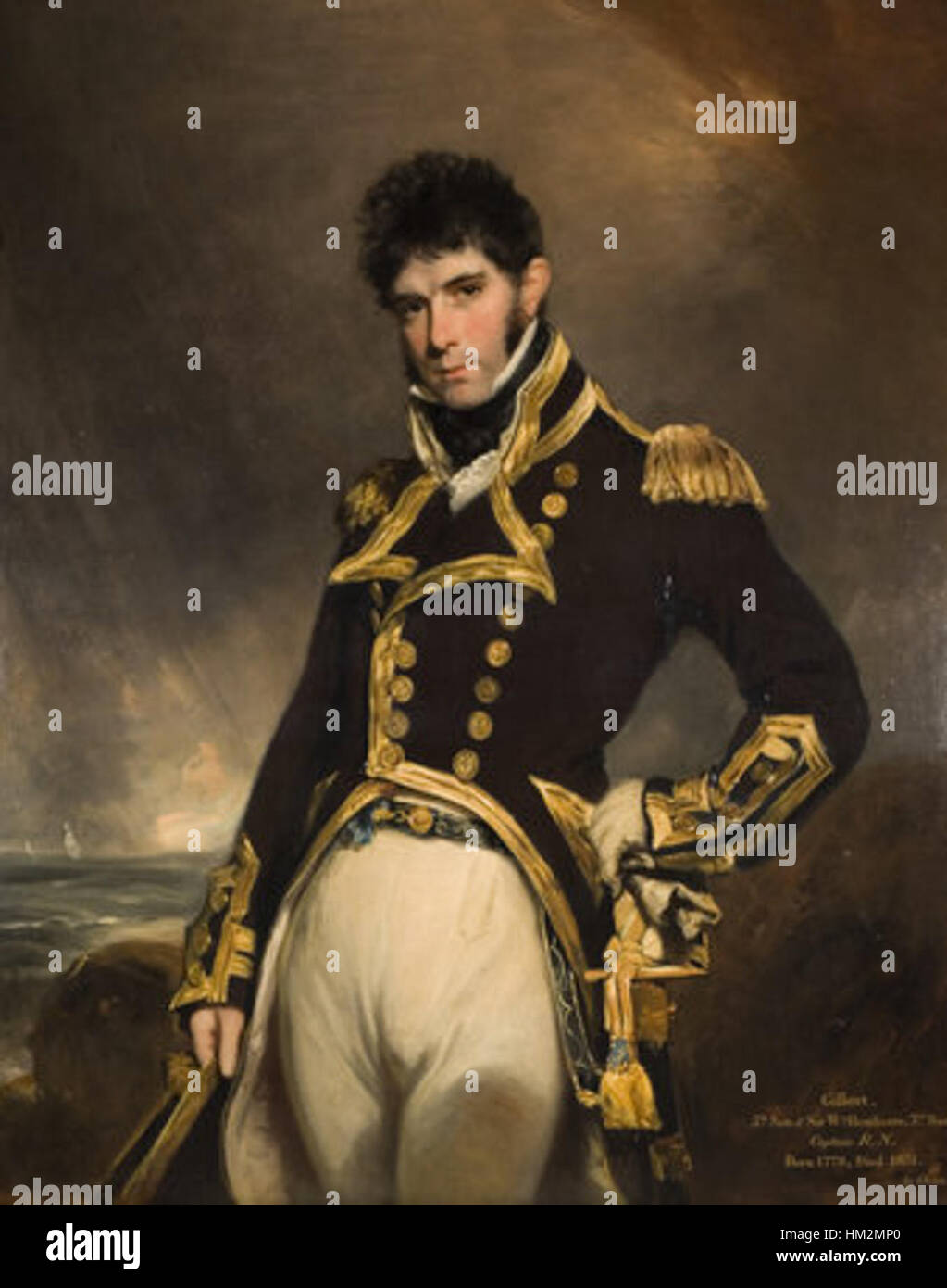 This portrait of Captain Gilbert Heathcote is a fine example of 18th ...