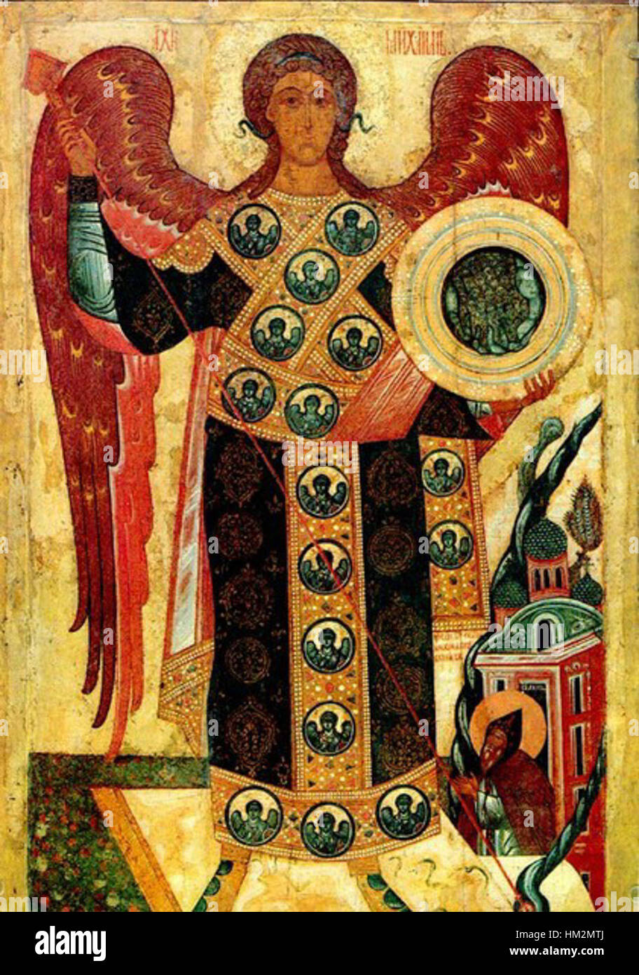The 15th-century icon of St. Michael with the miracle at Chonae, housed ...