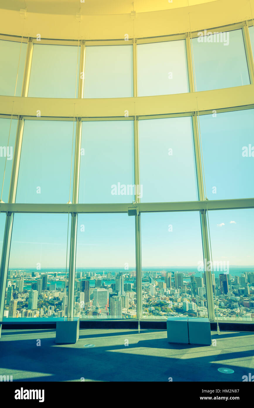 Observation windows in Tokyo with views of skyscrapers Japan ( Filtered ...