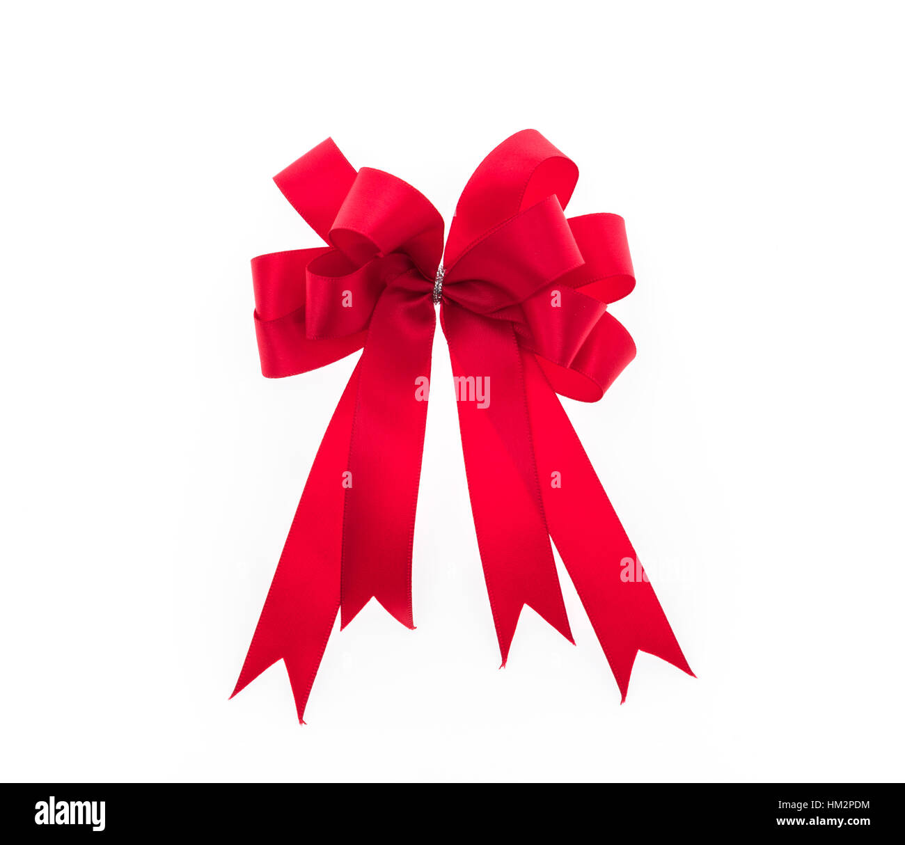 Shiny red ribbon on white background with copy space Stock Photo - Alamy