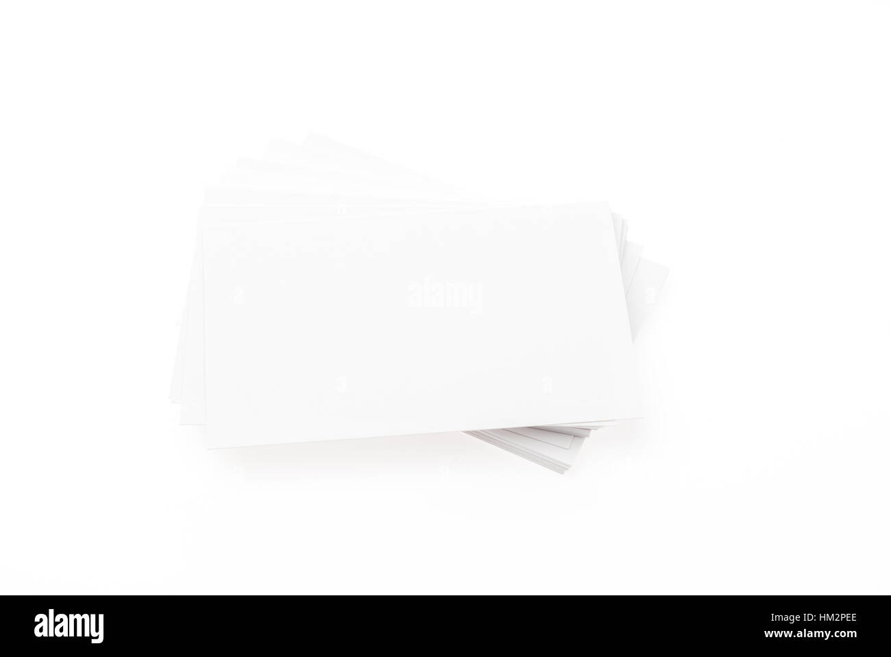 Business cards on white background Stock Photo - Alamy