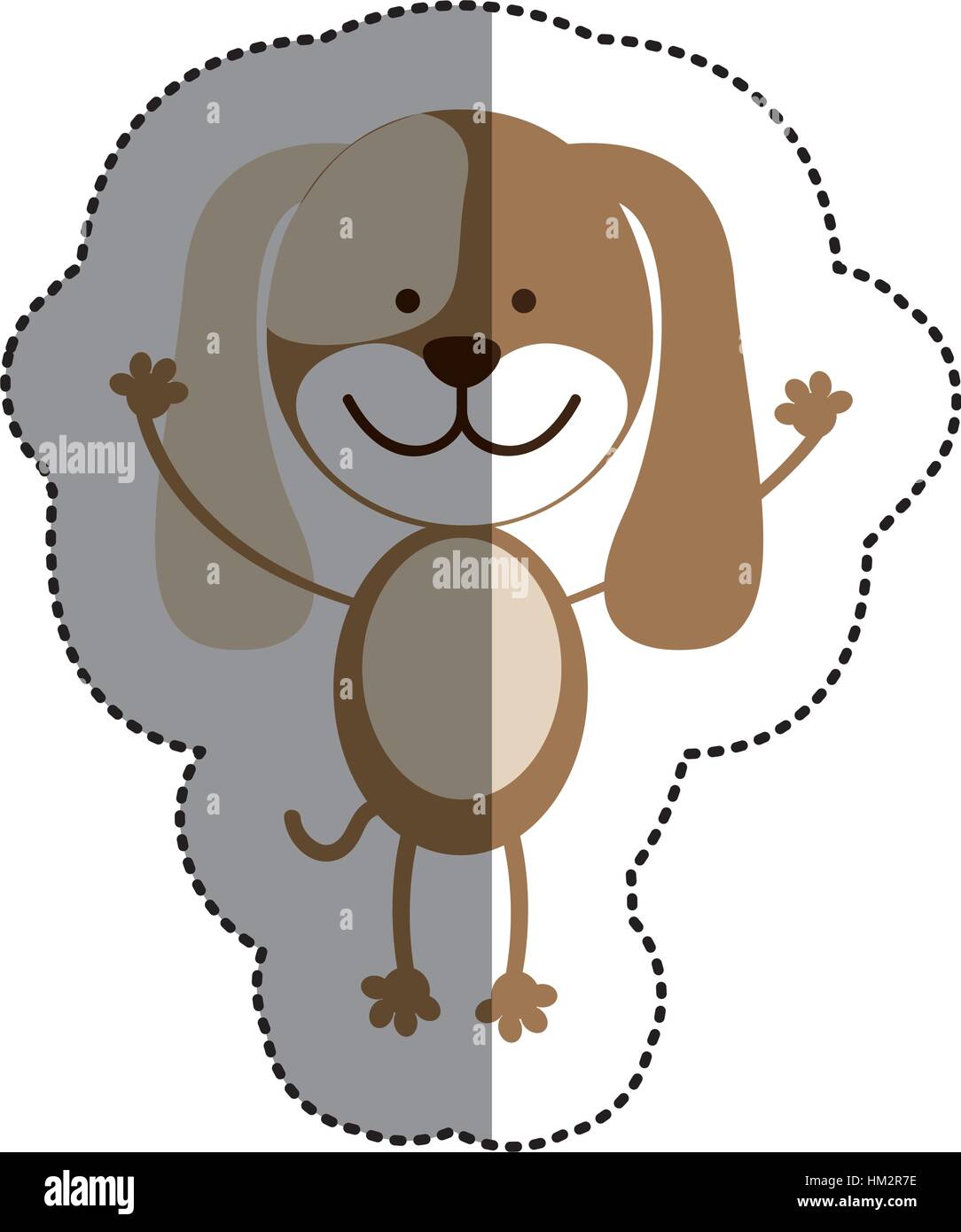 color sticker with dog and middle shadow vector illustration Stock ...