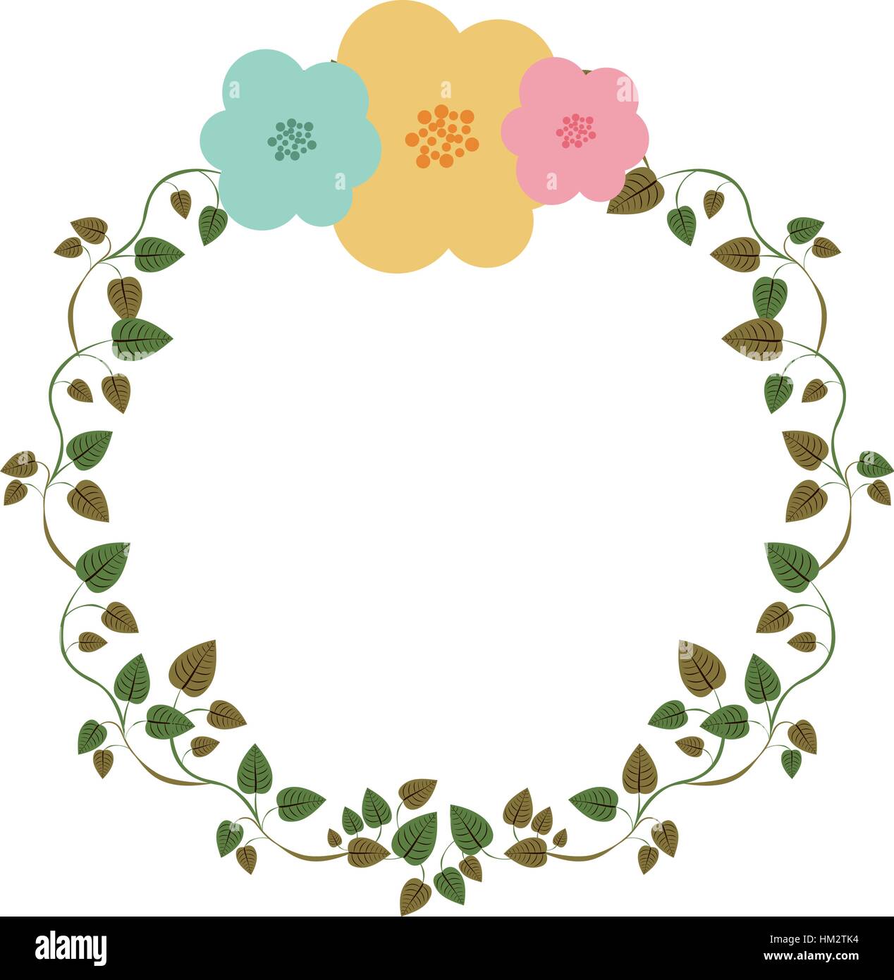 colorful ornament creepers with flowers vector illustration Stock ...