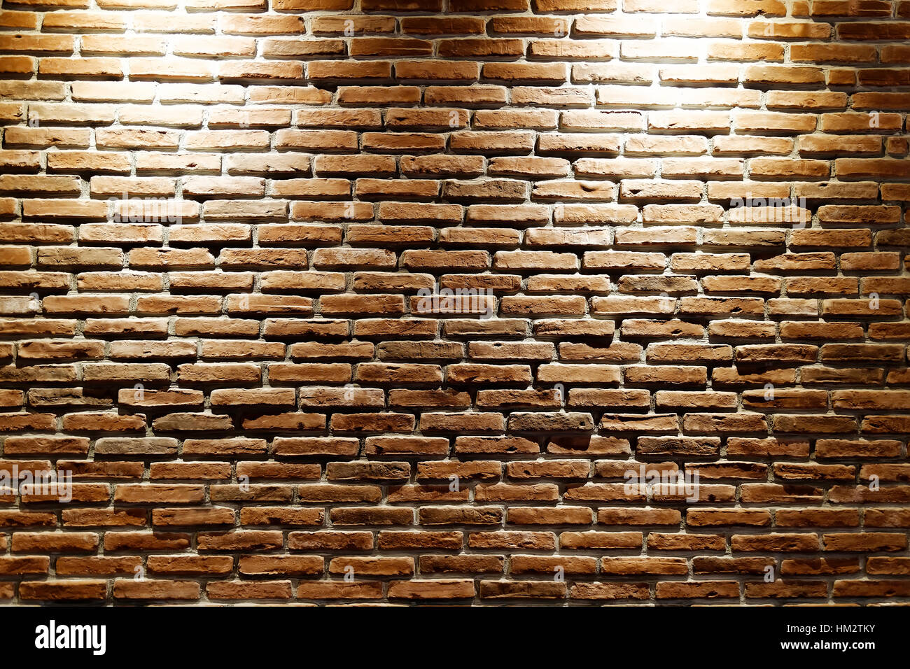 illuminated red brick wall with lights Stock Photo - Alamy