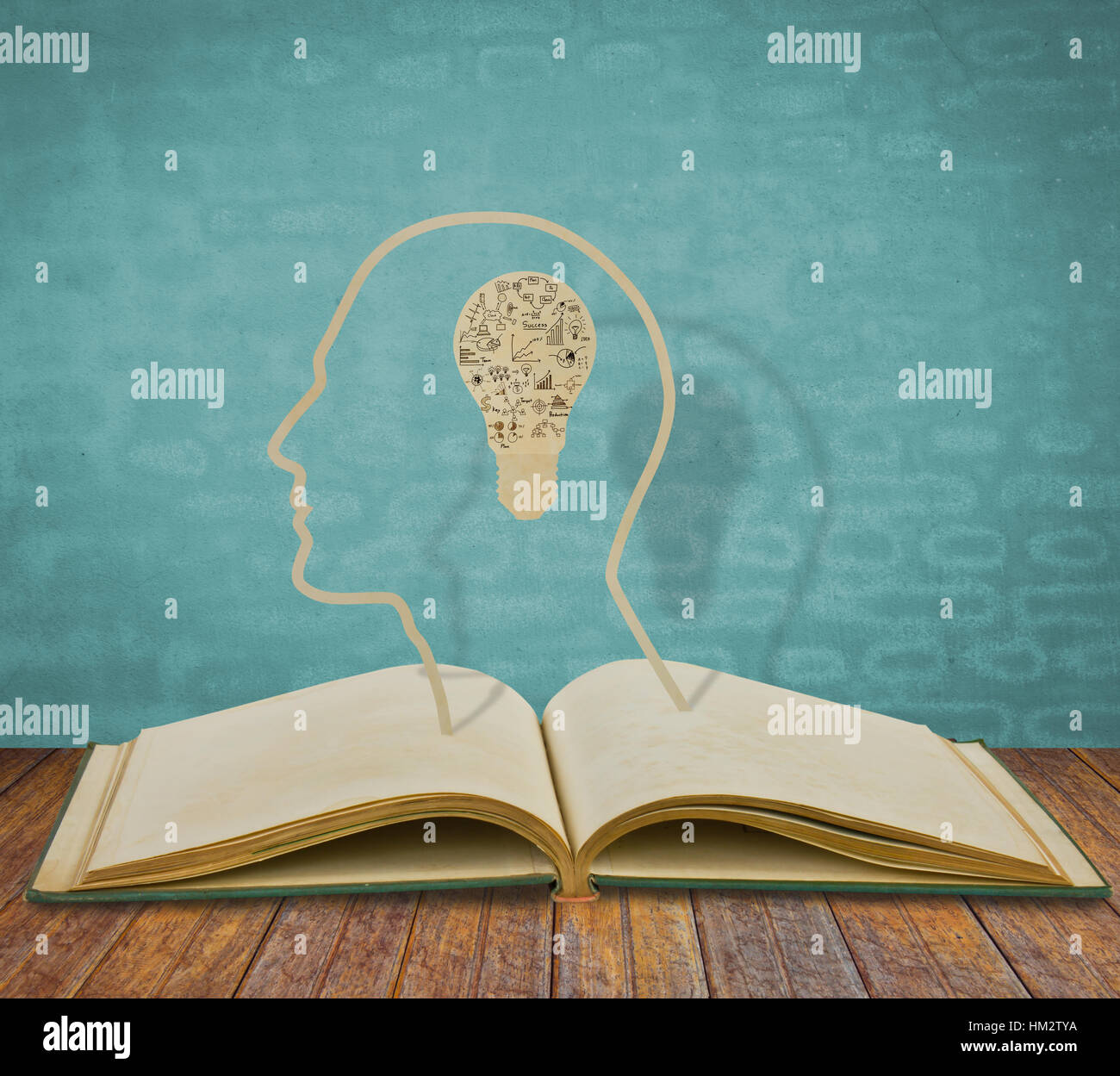 Open book drawing light bulb hi-res stock photography and images - Alamy