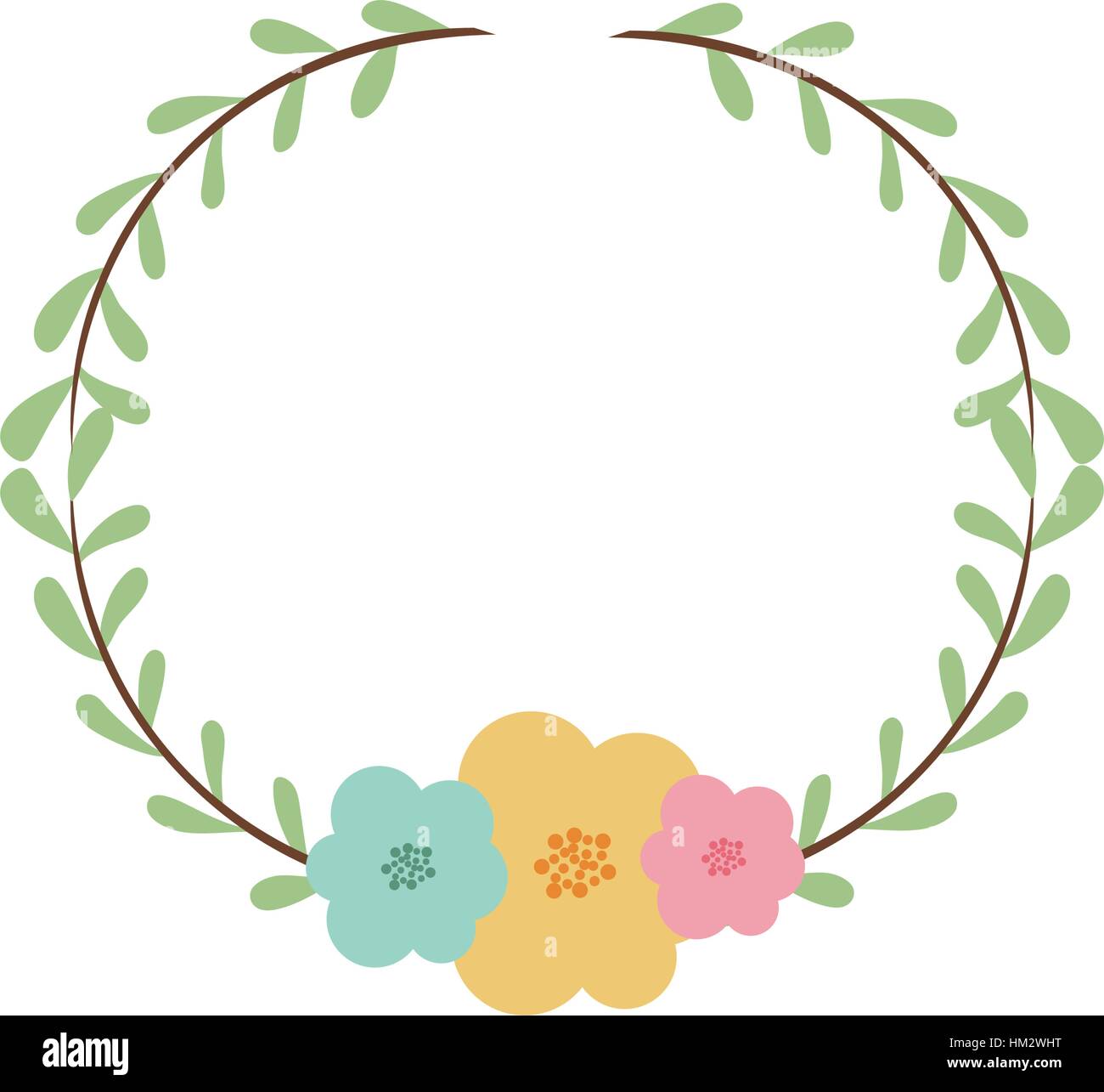 colorful decorative crown branch floral vector illustration Stock ...