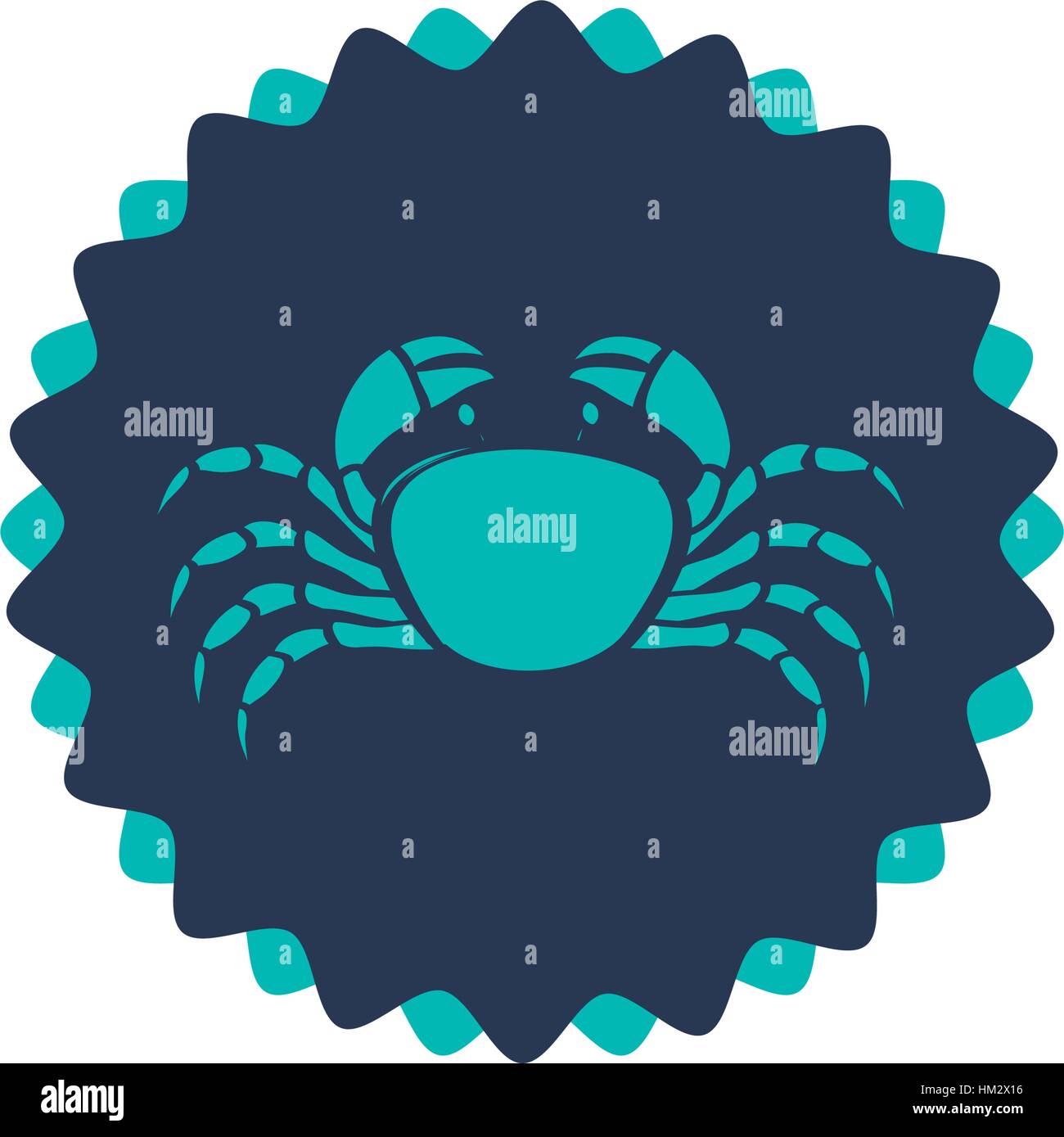 stamp border with silhouette crayfish vector illustration Stock Vector ...