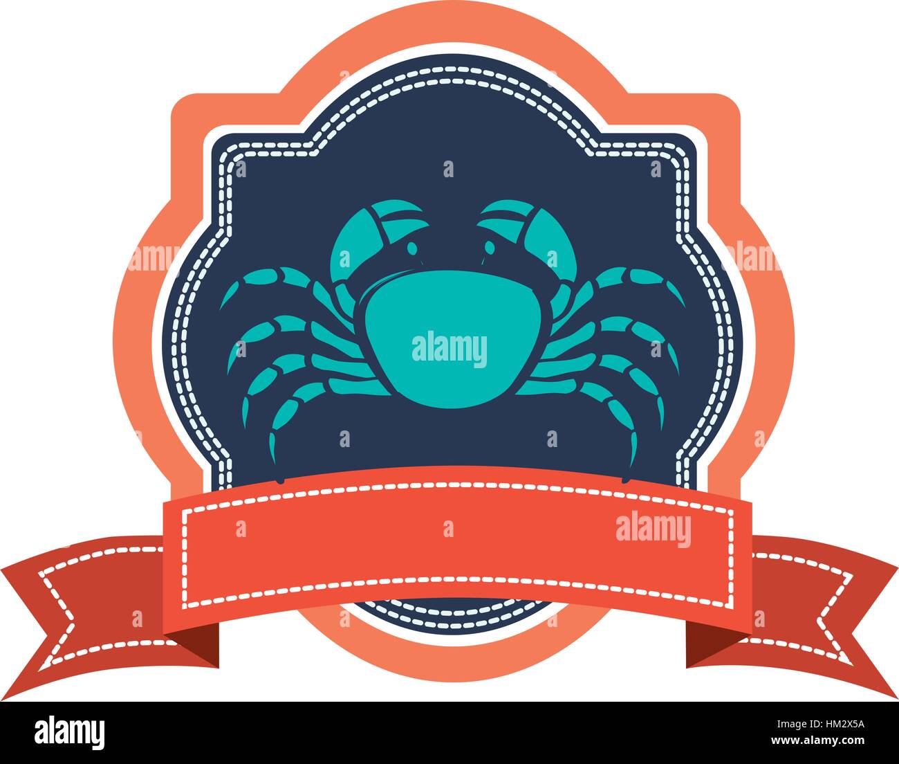 heraldic border with crown branch with crab and label Stock Vector ...