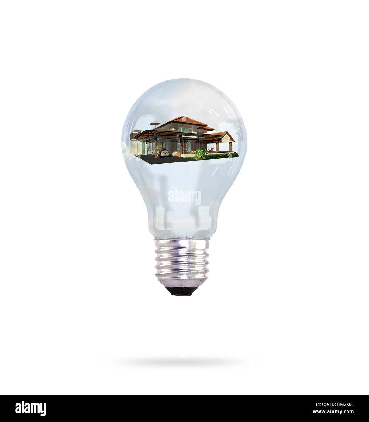 light bulb with house inside Stock Photo - Alamy