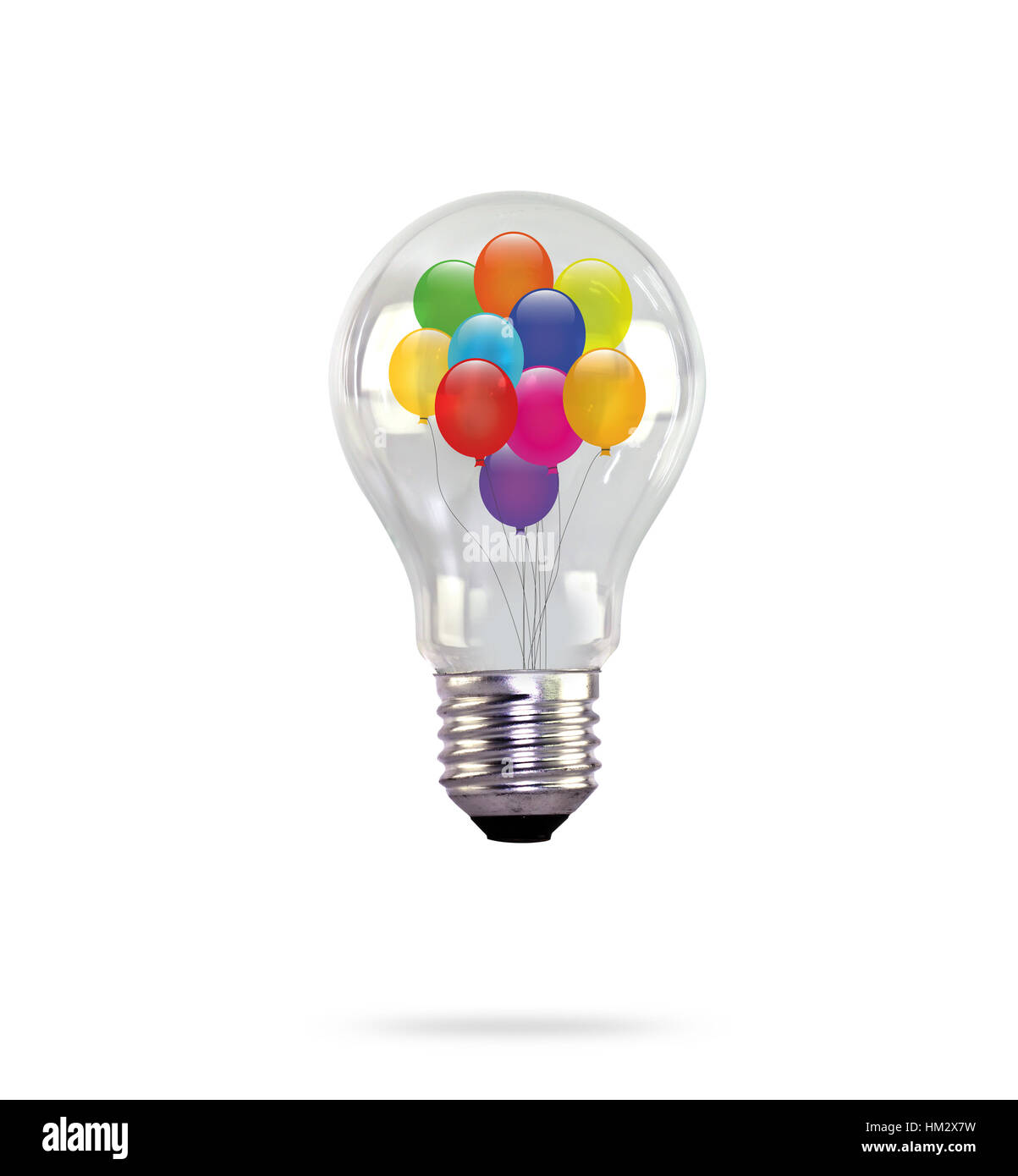 Balloons in light bulb Stock Photo - Alamy