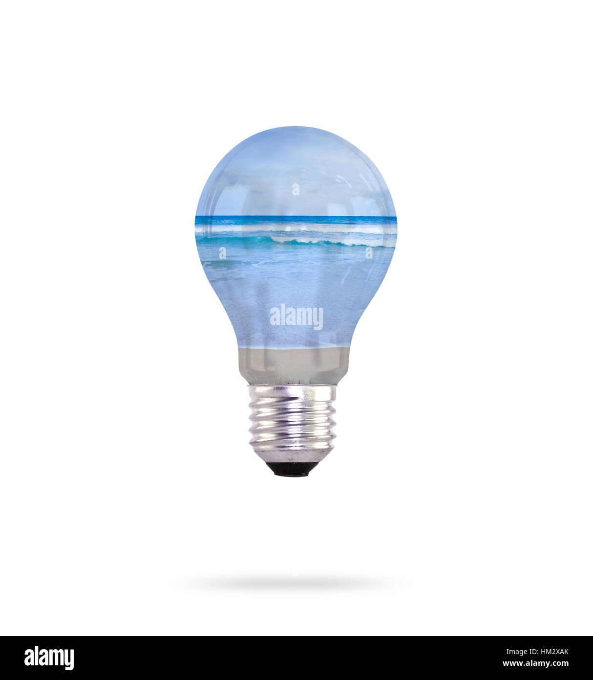 light bulb with sea inside Stock Photo - Alamy