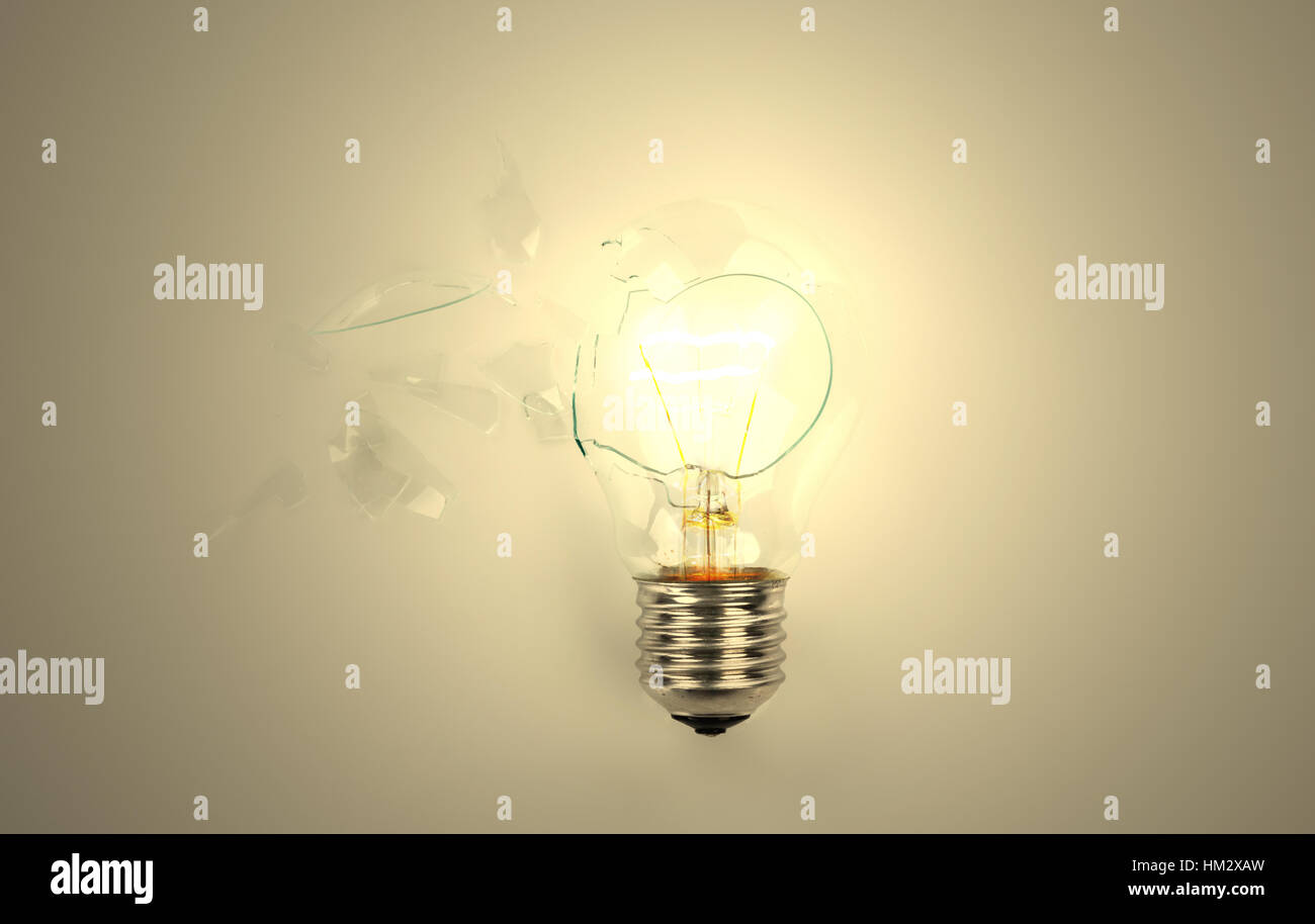 Broken light bulb Stock Photo - Alamy