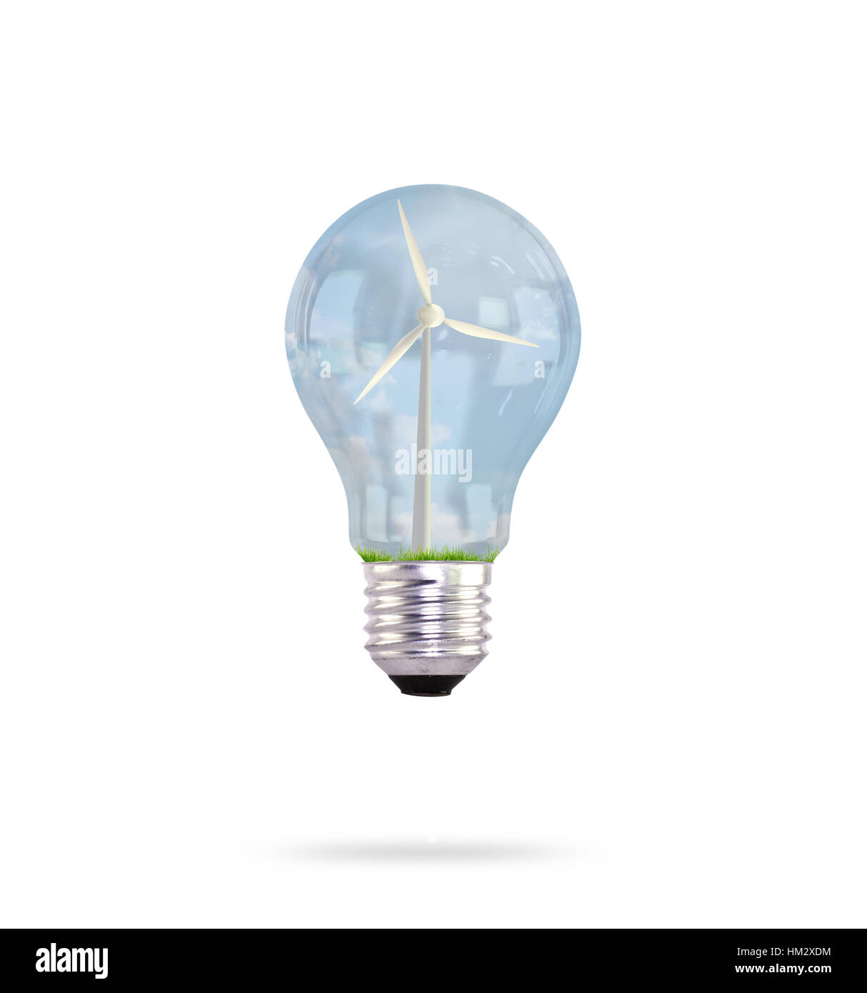 Light bulb with wind turbine inside Stock Photo - Alamy