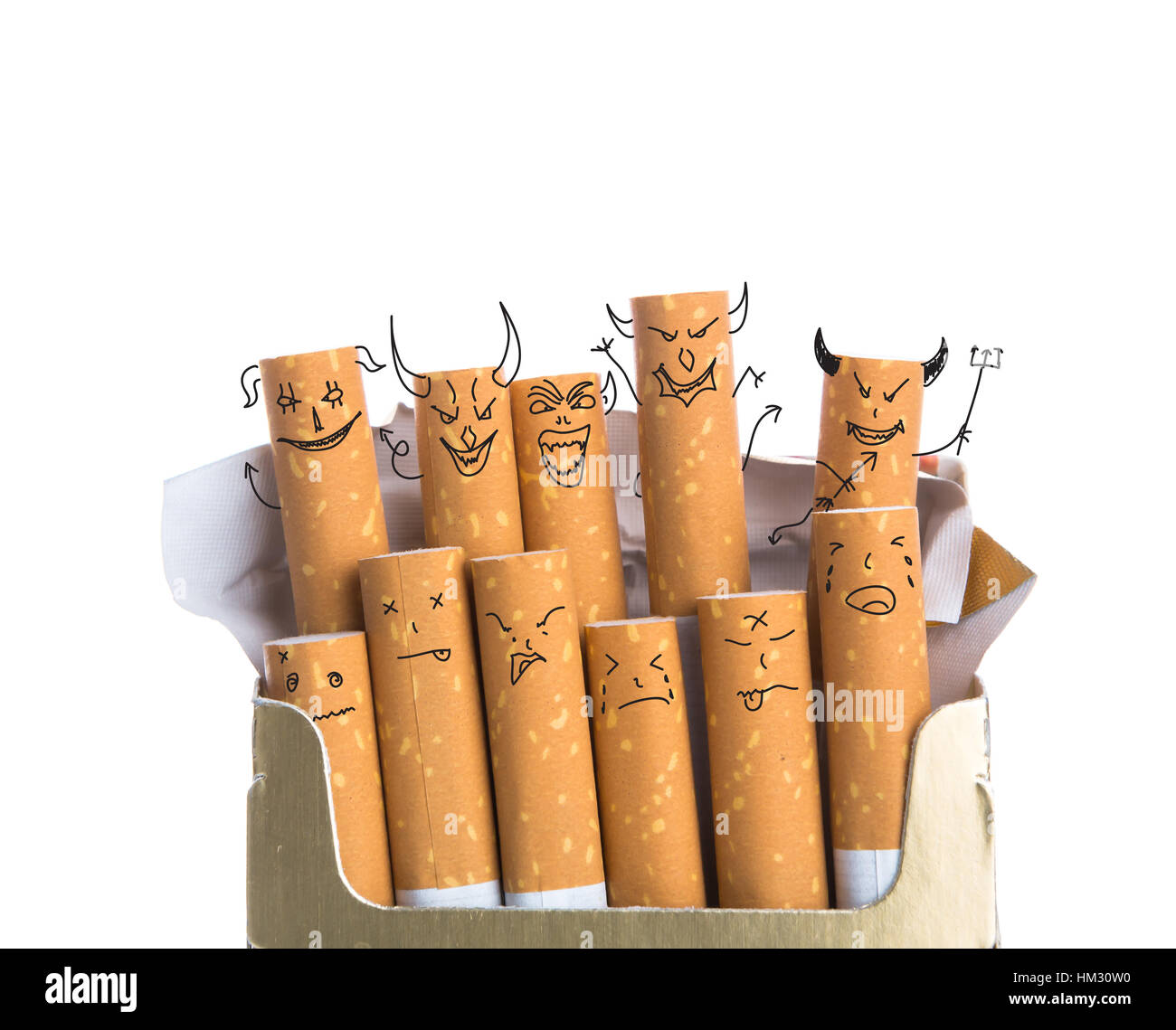 Box of cigarettes with Devil Face isolated on a white background Stock ...