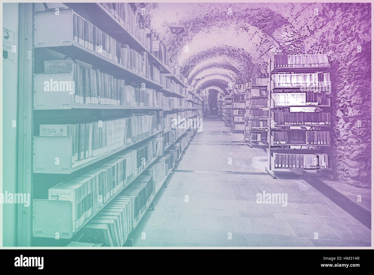 library setting with books and reading material Stock Photo - Alamy
