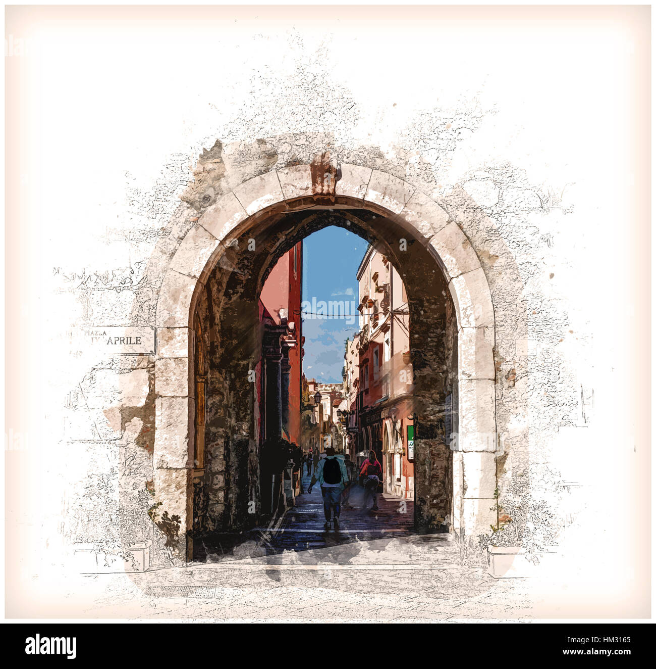 City gate in Taormina, Sicily Stock Photo - Alamy