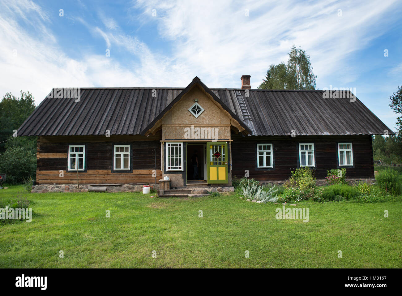 Traditional wooden house of Seto people, Obinitsa, Estonia Stock Photo ...