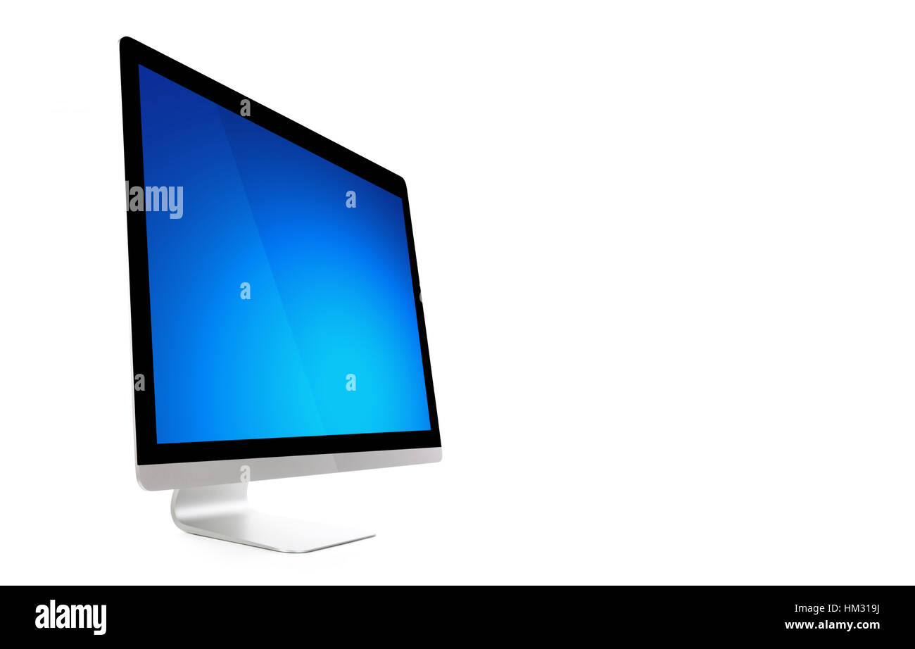 Computer display isolated on white background Stock Photo - Alamy