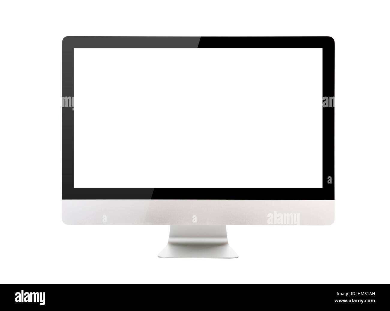 Computer display isolated on white background Stock Photo - Alamy
