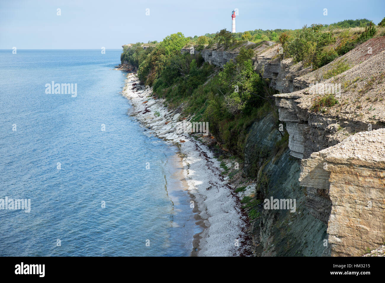 Lighthouse on the cliffs of Pakri Peninsula close to Paldiski, Estonia ...