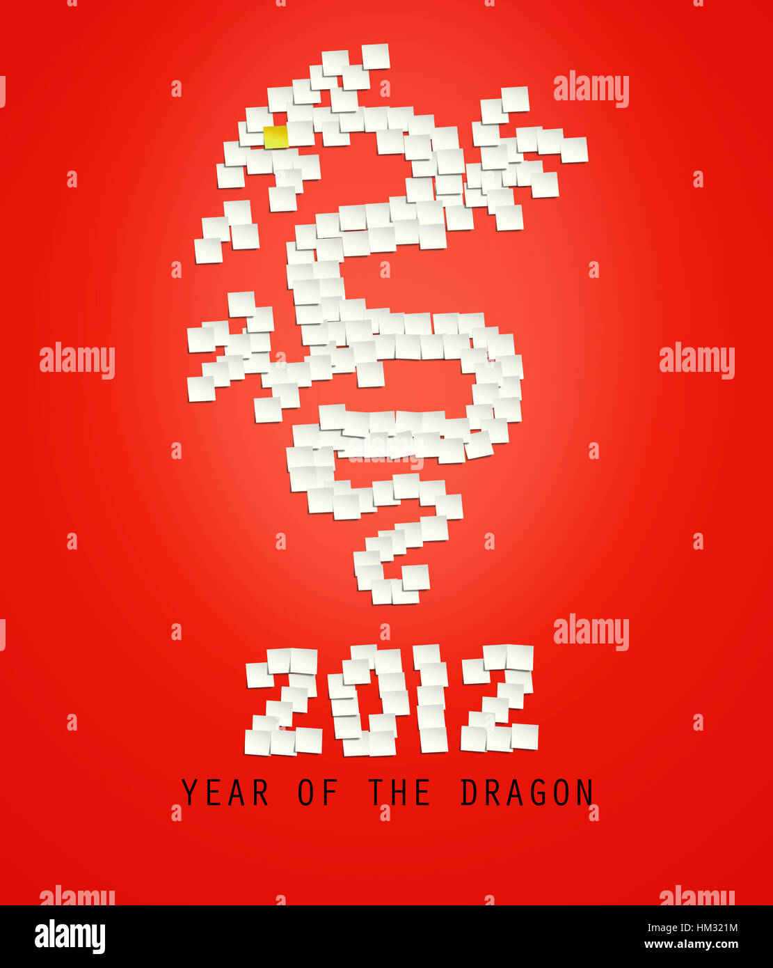 Sticky note stick shaped like dragon for Chinese year of the Dragon ...