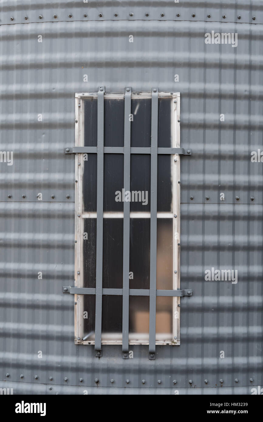 Window in Old Grain Silo Close Up Stock Photo - Alamy