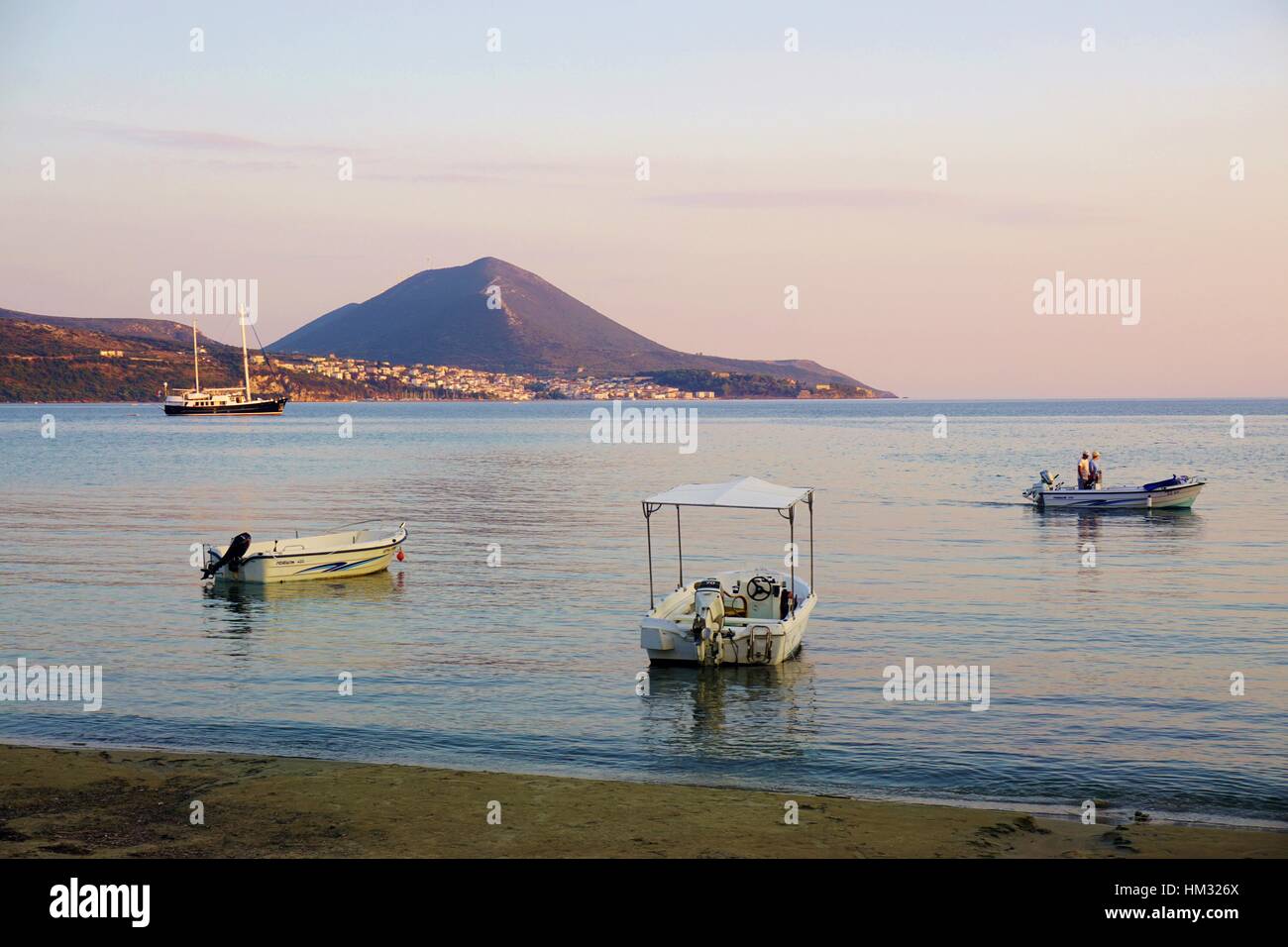 View of Navarino Bay overlooking Pylos in Messenia, Greece Stock Photo ...