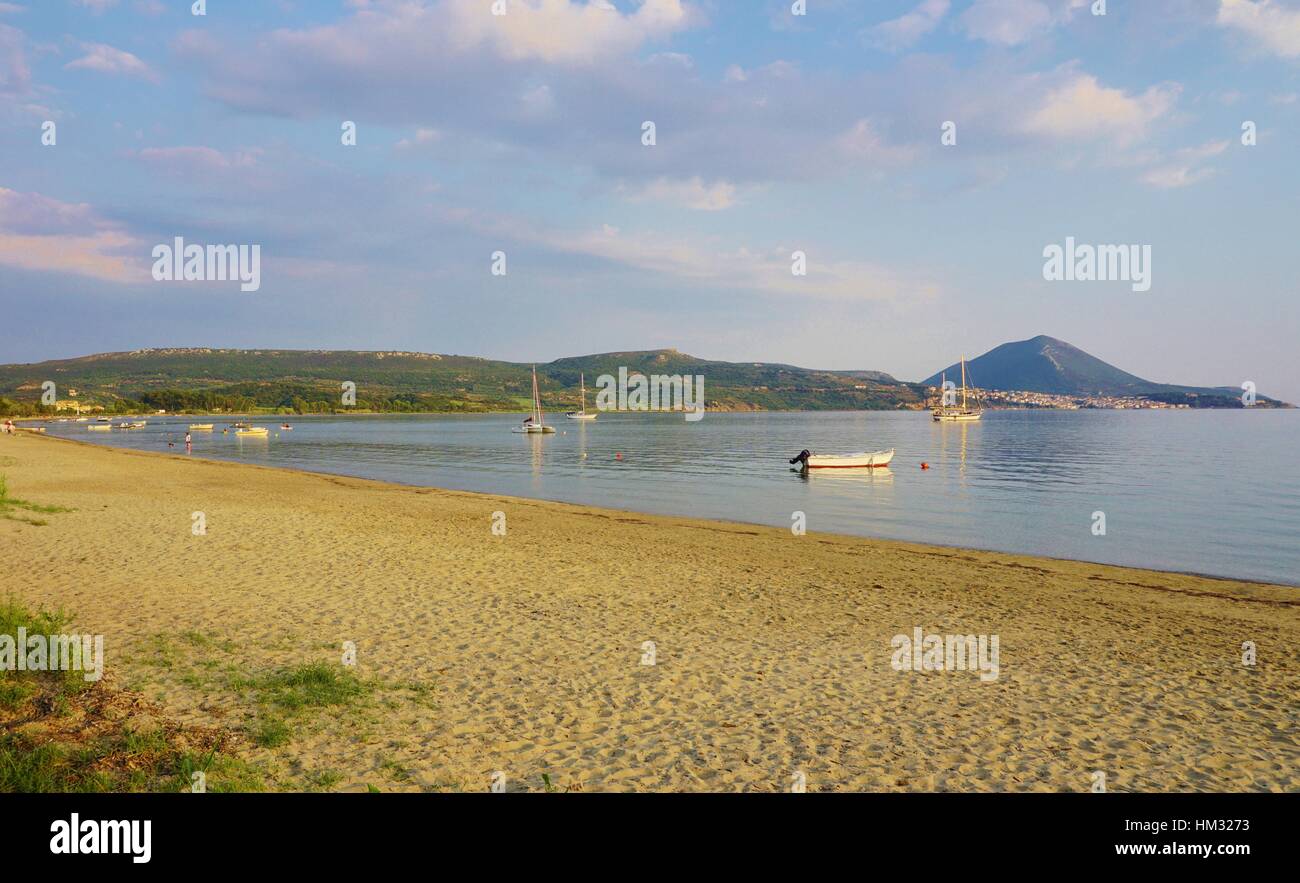 View of Navarino Bay overlooking Pylos in Messenia, Greece Stock Photo ...