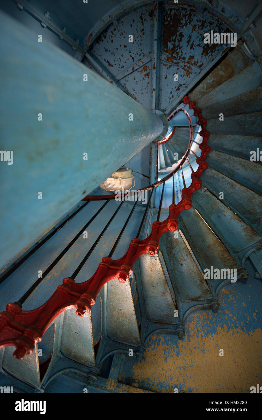 Internal stairs of the lighthouse, Kihnu Island, Estonia Stock Photo ...