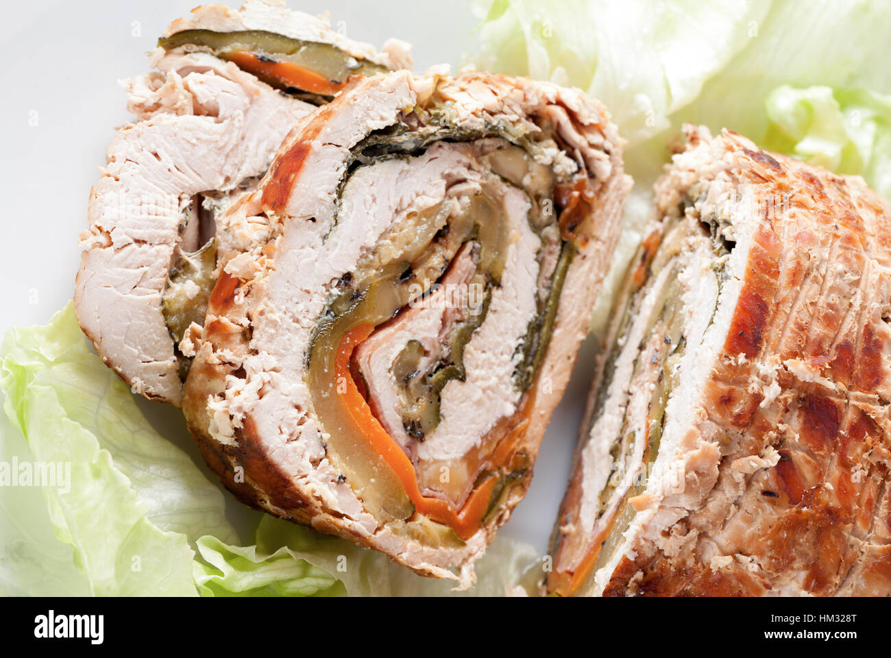 Turkey Roll Slices Stock Photo - Alamy