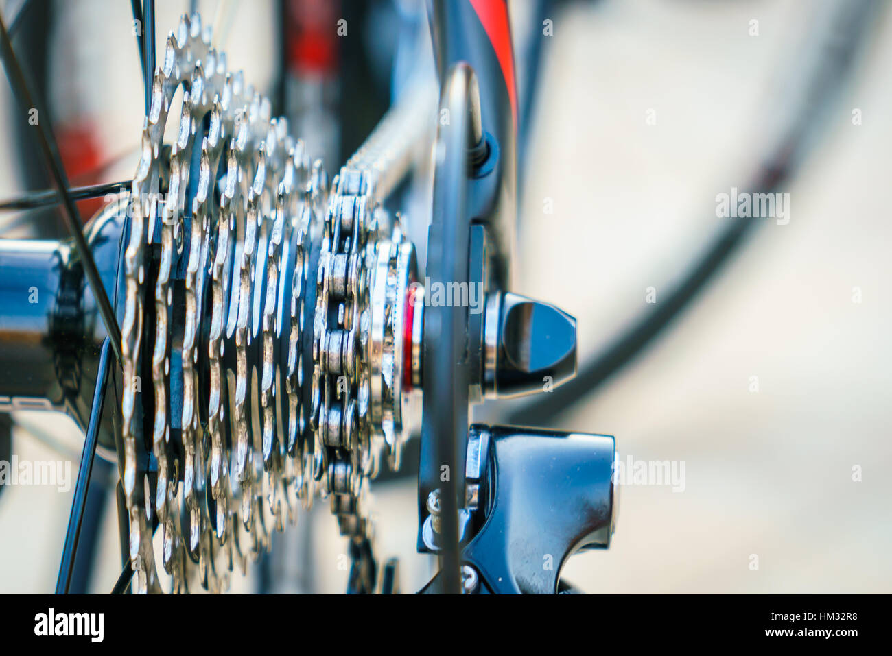 Close up of Bicycle gears Stock Photo - Alamy