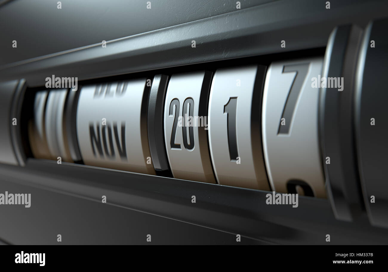 A 3D render time lapse of a mechanical odometer concept with dates and ...