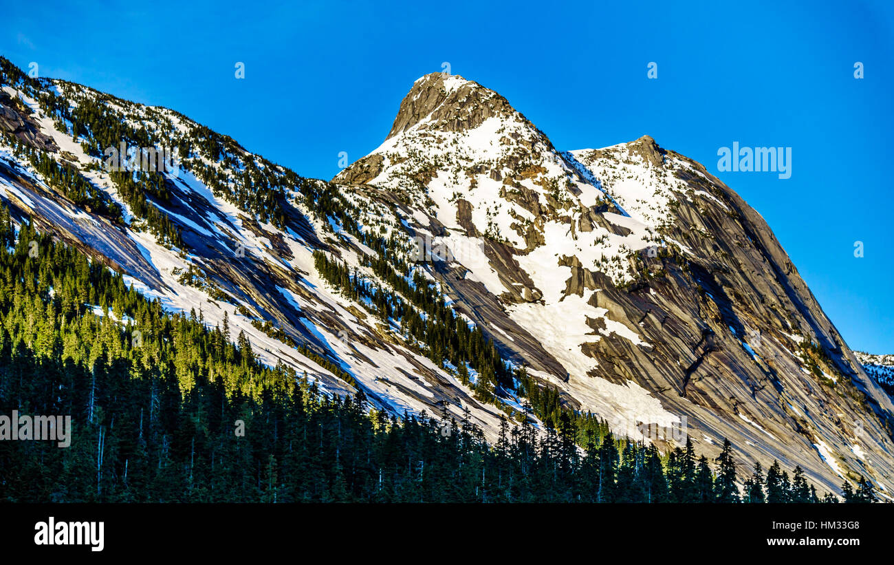 The Granite Rock of Yak Peak with an elevation of 6690 f in the Cascade ...
