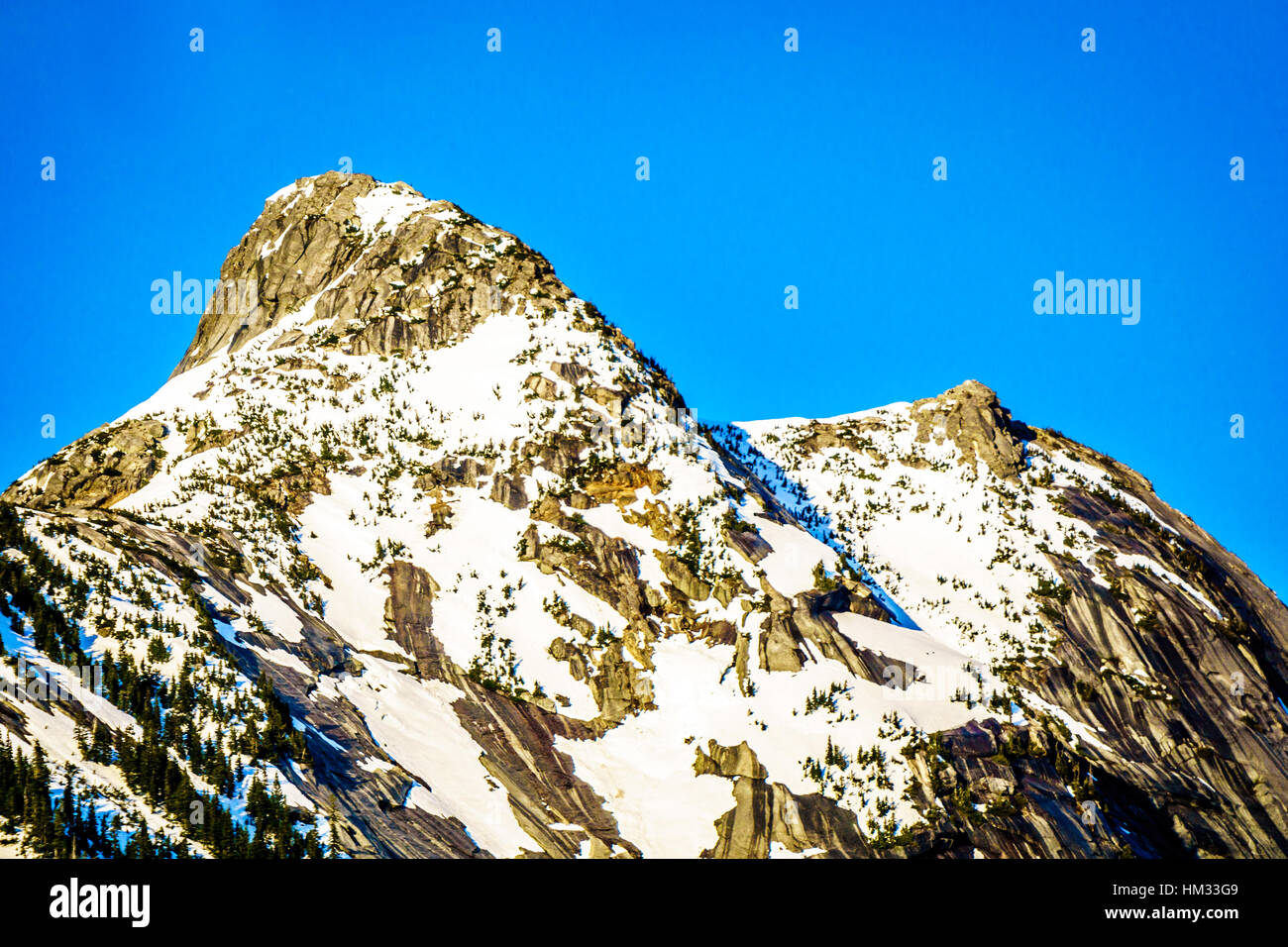 The Granite Rock of Yak Peak with an elevation of 6690 f in the Cascade ...