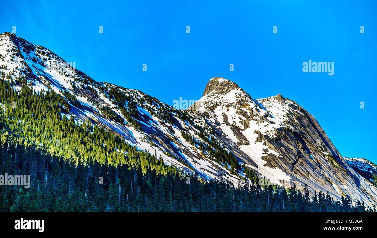 The Granite Rock of Yak Peak with an elevation of 6690 f in the Cascade ...