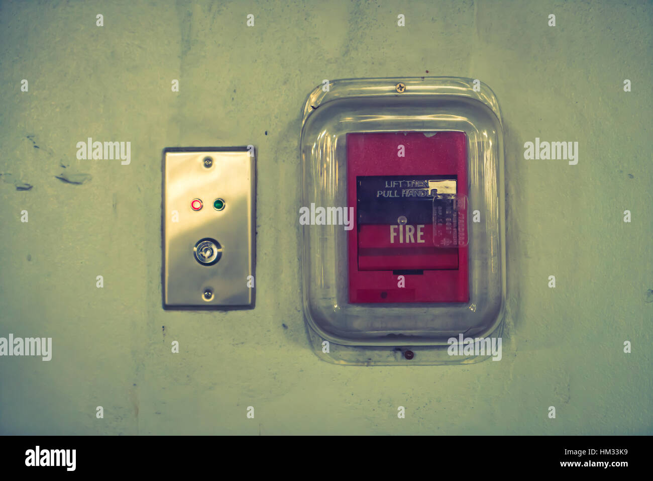 Fire alarm on the wall ( Filtered image processed vintage effect Stock ...