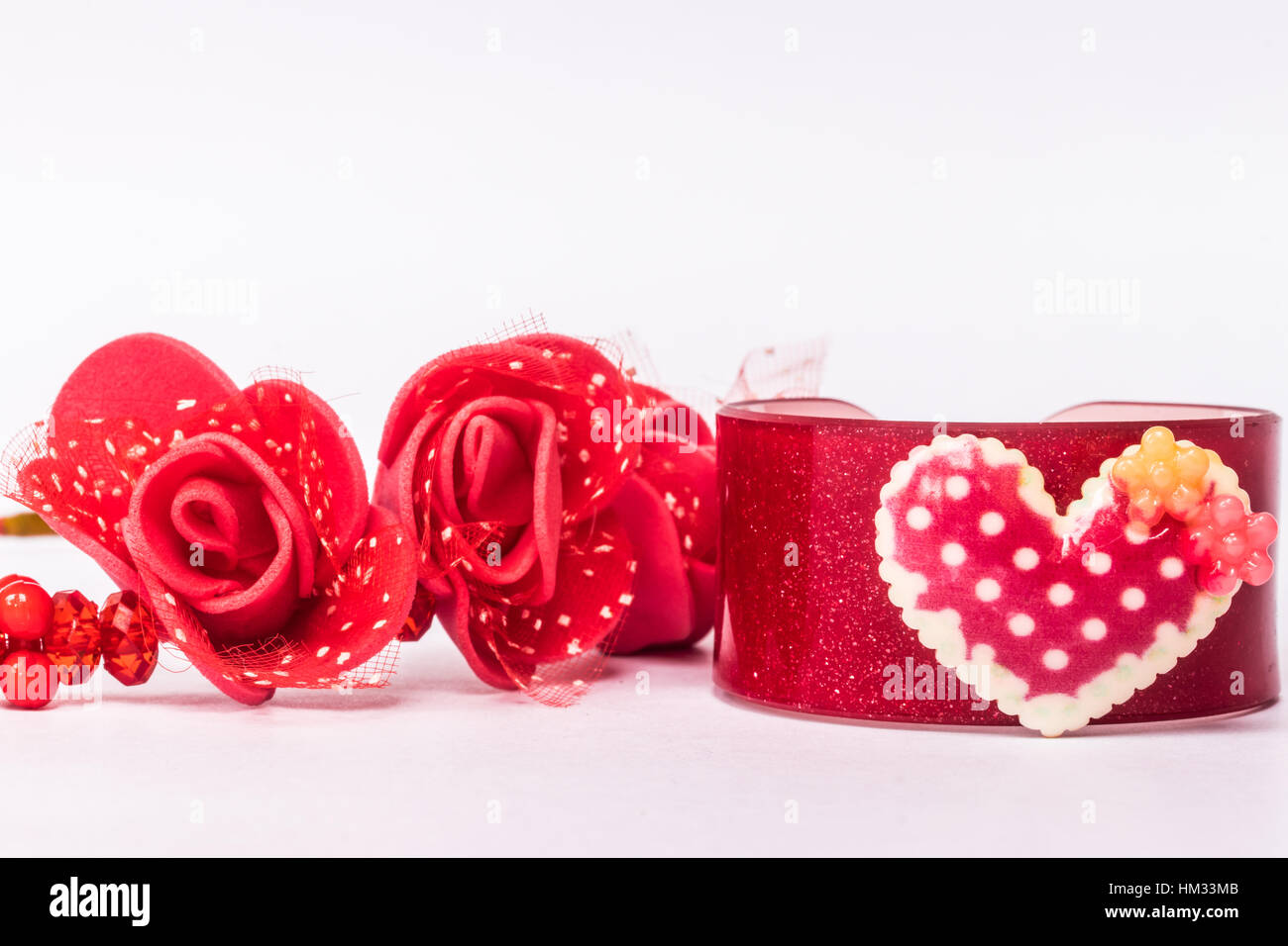 Heart and Roses Stock Photo - Alamy