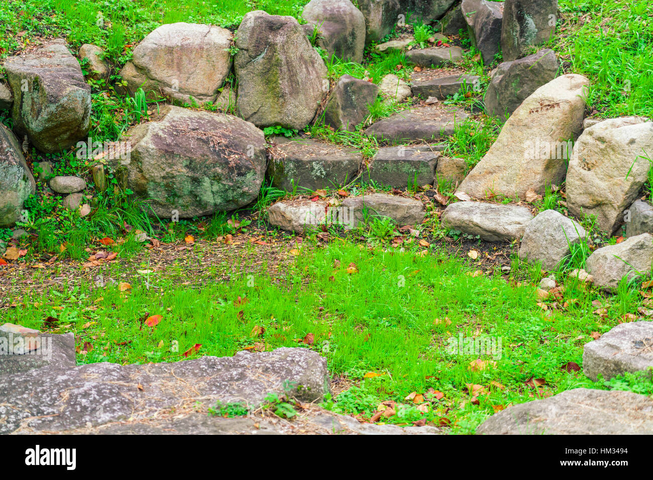 Green Grass and Rock Stock Photo - Alamy