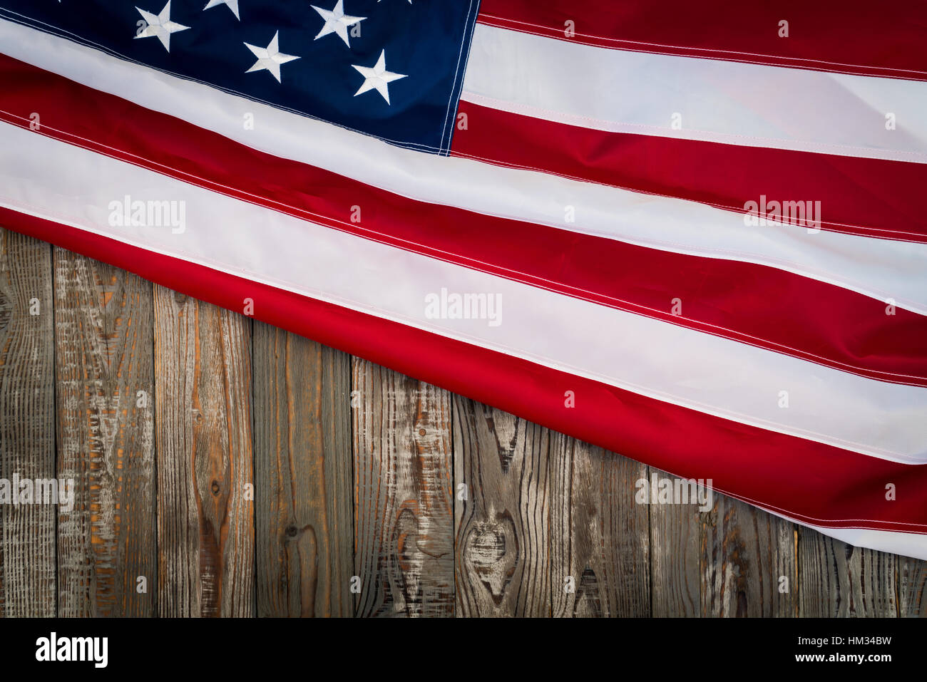 American flag on wood background Stock Photo - Alamy