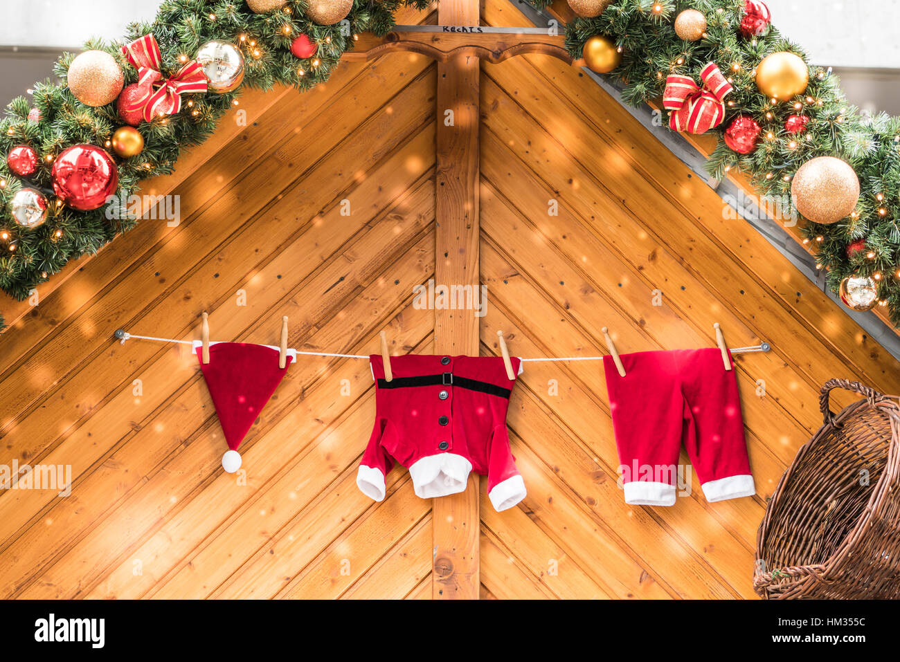 Santa costume Christmas background Stock Photo - Alamy