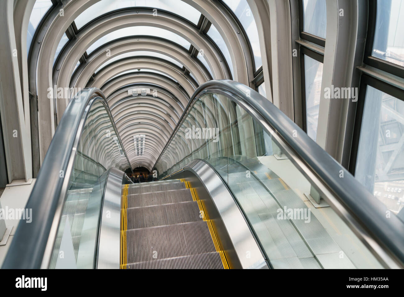 Escalator in modern building Stock Photo - Alamy