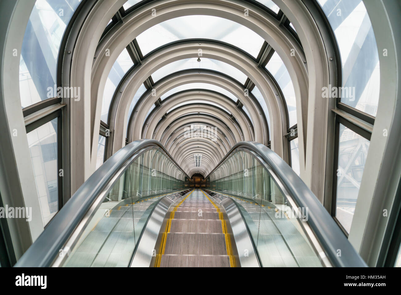 Escalator in modern building Stock Photo - Alamy