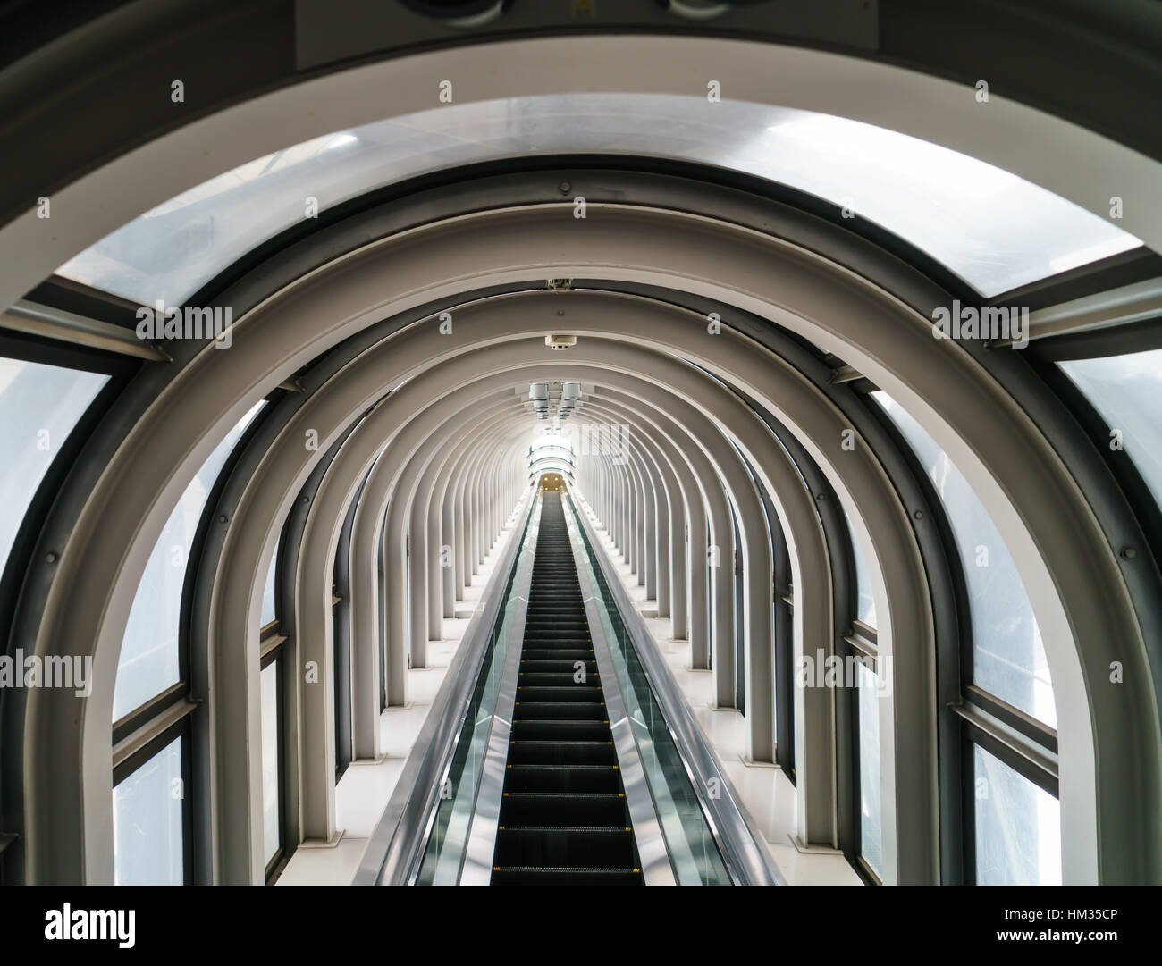 Escalator in modern building Stock Photo - Alamy