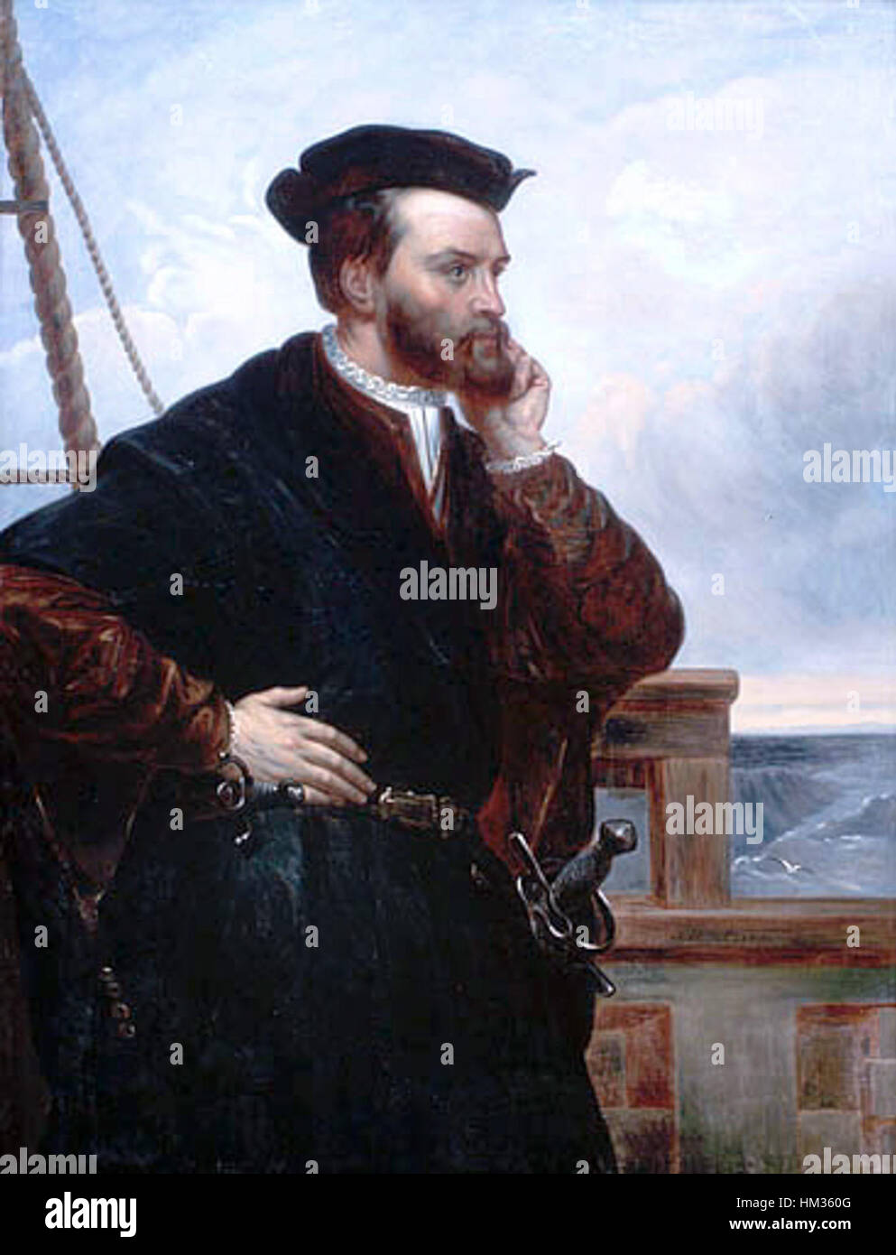 This historical portrait by Hamel portrays Jacques Cartier, the French ...