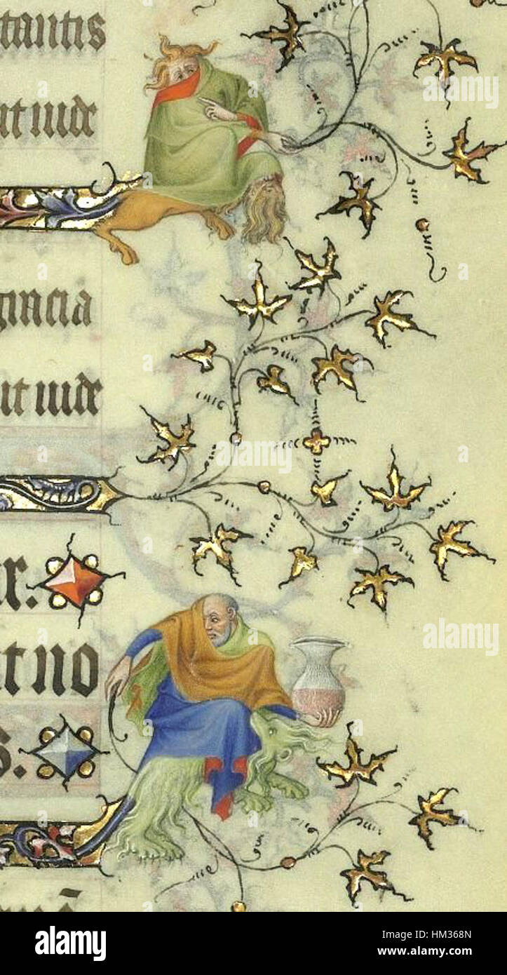 This detail from the 'Grandes Heures de Jean de Berry' features a ...