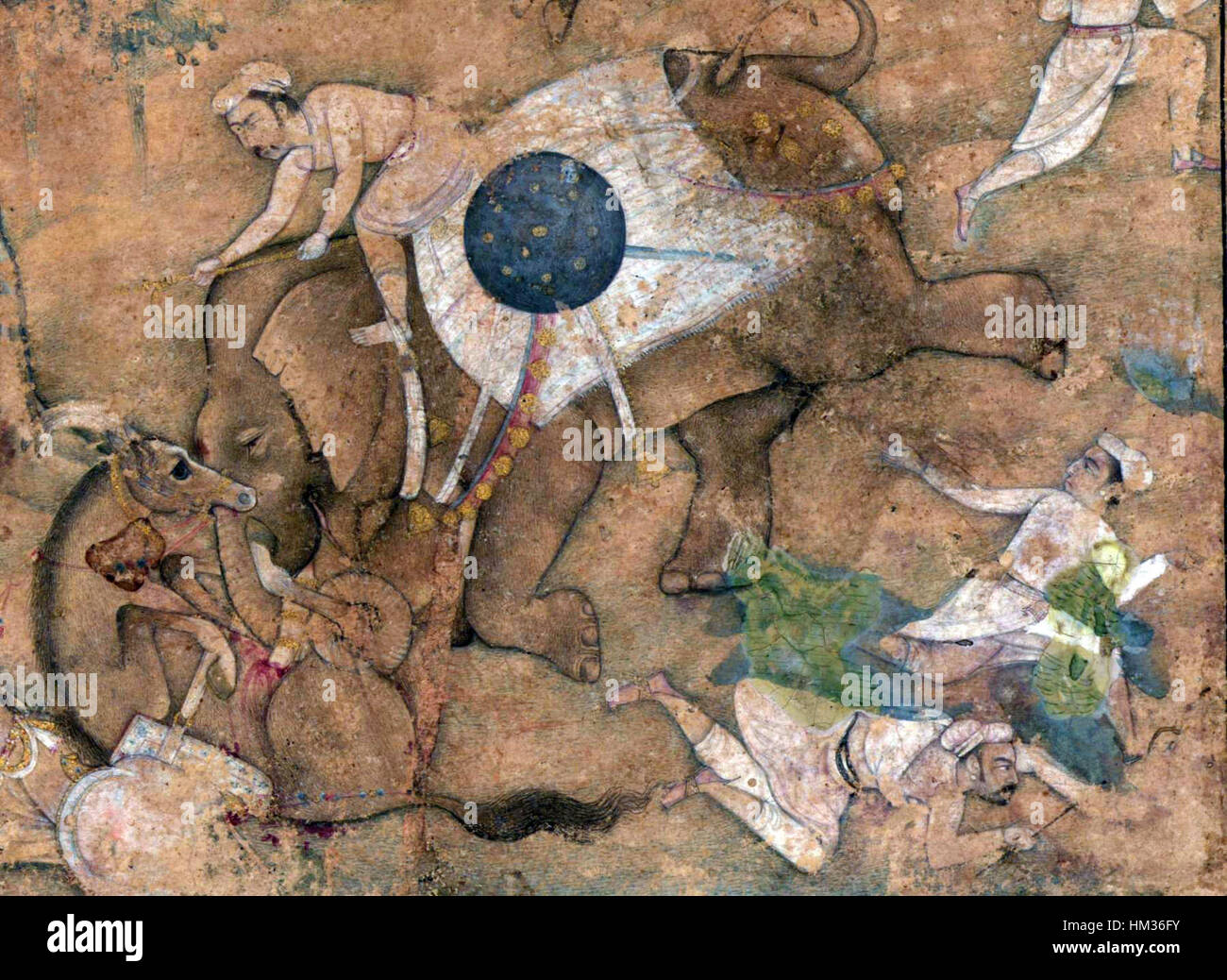 Indian - Single Leaf of an Elephant in Must During a Hunt - Walters ...