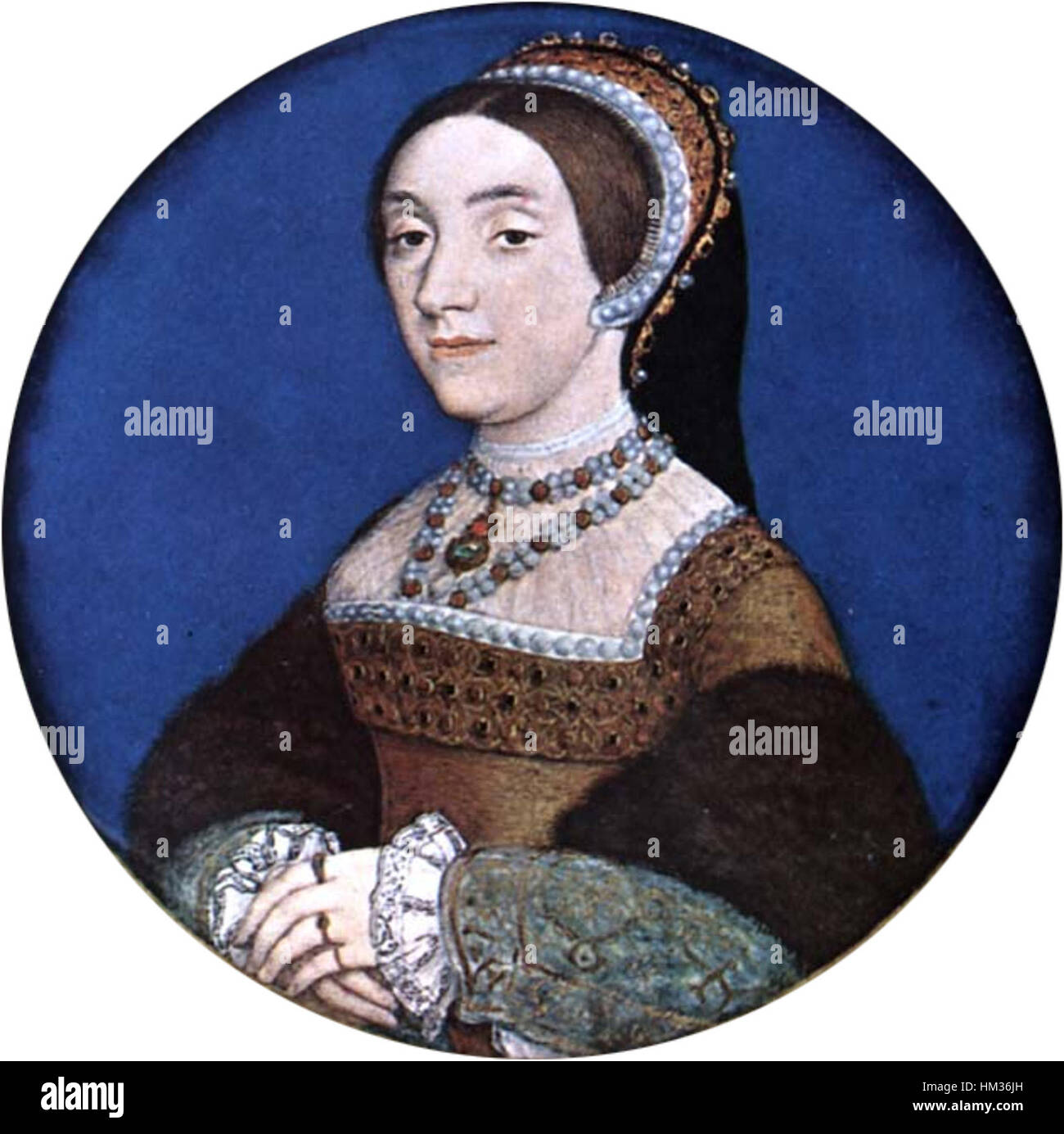 This painting portrays Catherine Howard, the fifth wife of King Henry ...